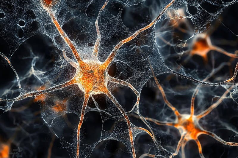 Neural Network, Neurons and Synapses of a Human Brain. Ai Generative ...