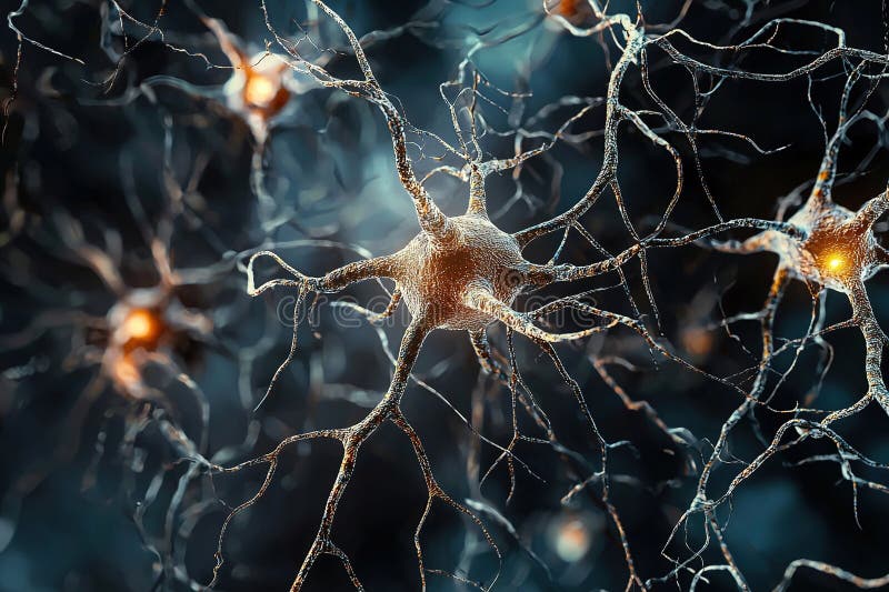 Neural Network, Neurons and Synapses of a Human Brain. Ai Generative ...
