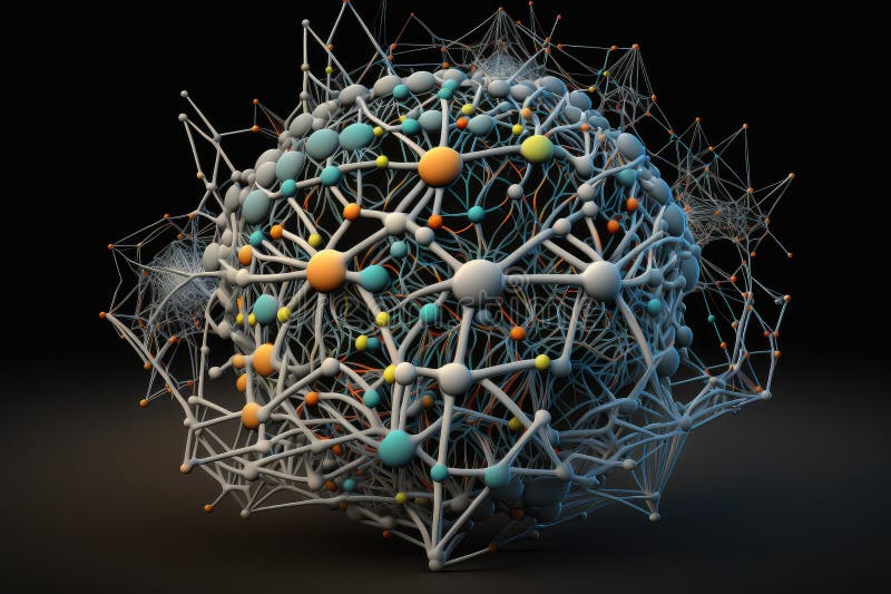 Neural Network, with Nodes and Connections Visualized in 3d Stock ... Neural Network, with Nodes and Connections Visualized in 3d Stock ...