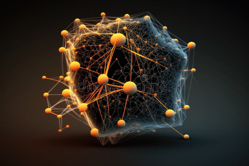 Neural Network, with Nodes and Connections Visualized in 3d Stock ... Neural Network, with Nodes and Connections Visualized in 3d Stock ...