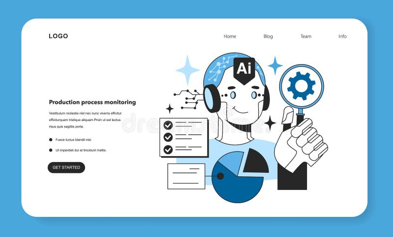 Neural Network in Production Process Monitoring. Self-learning Computing Stock Illustration ...