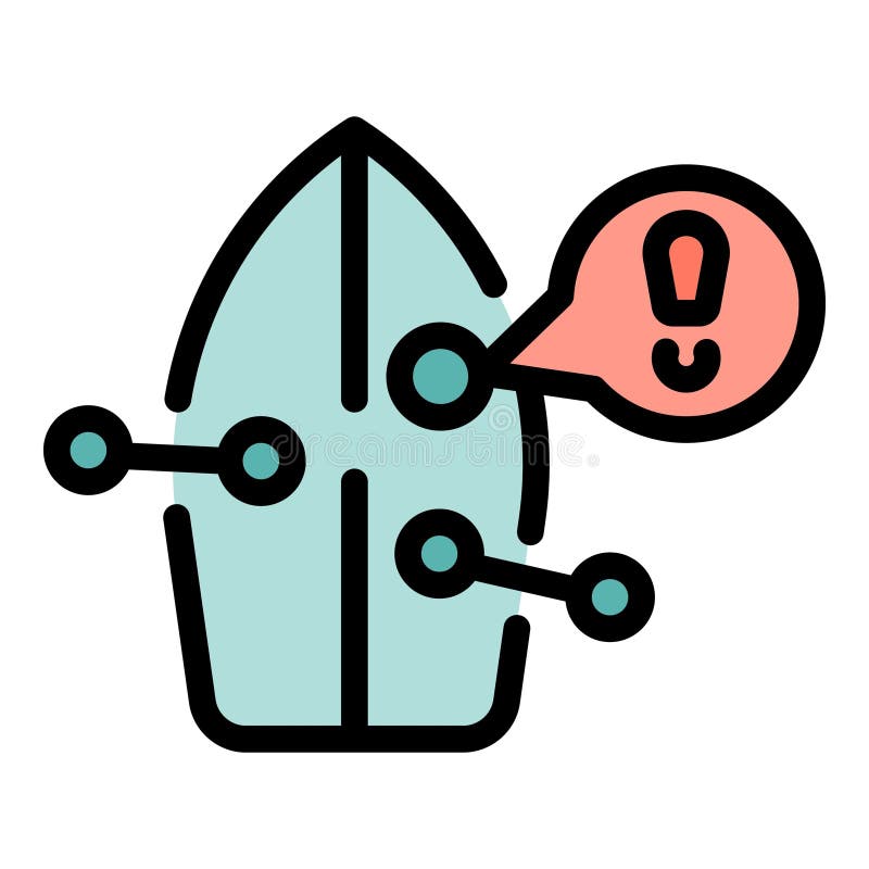 Neural Network Receiving Information with Error Alert Icon Stock Vector ...