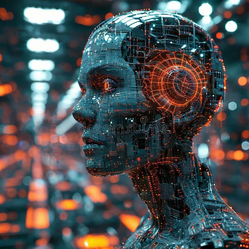 Neural network in a robot stock image. Image of robot - 362511133