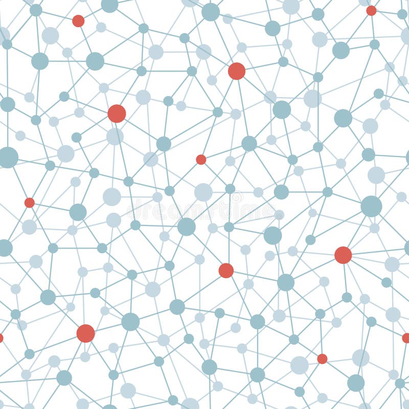 Neural Network Seamless Pattern. Neural Network of Nodes and ...