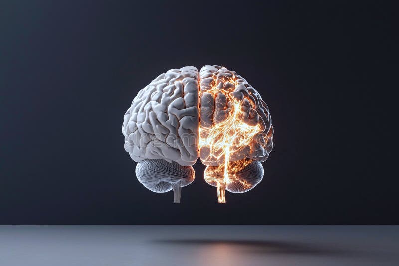 Neural Network Shaped Like a Brain, Half Glowing with Ethics, Half ...