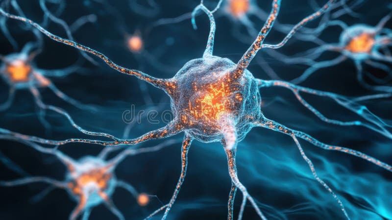 Neural Network Structure, Axons, Dendrites & Soma Stock Image - Image ...
