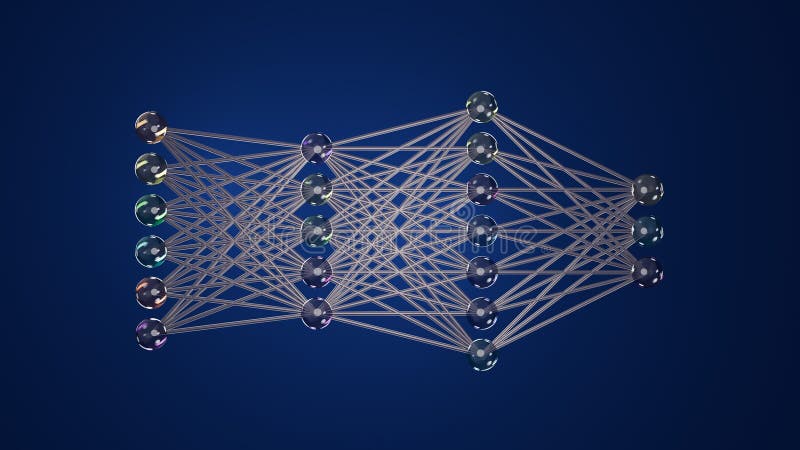 Neural Network Structure 3d Model Of Neurons And Connections 3d