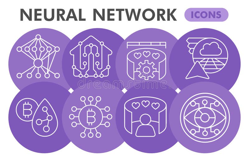 Neural Network Symbols Collection or Sketches, Deep Learning Theme ...