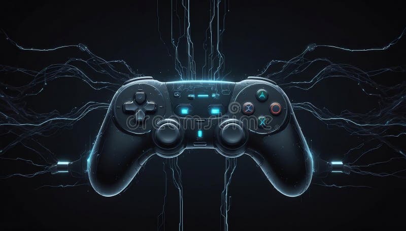 Futuristic Neural Network Synapse with Game Controller, Wallpaper ...