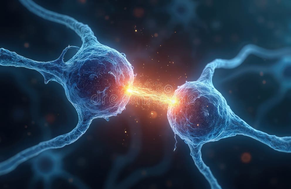 Neural Network Synapse Junction Nerve Cells Communicate, Transmitting Signals Throughout Nervous ...
