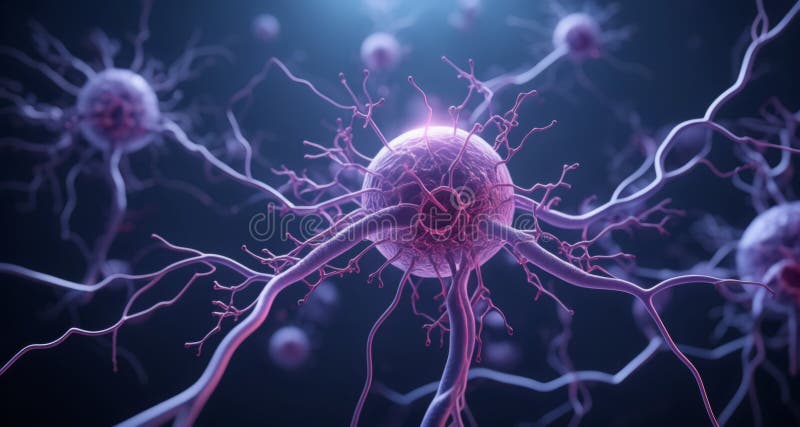 Neural Network with Synapses and Neurons, Illuminated in Purple and ... Neural Network with Synapses and Neurons, Illuminated in Purple and ...