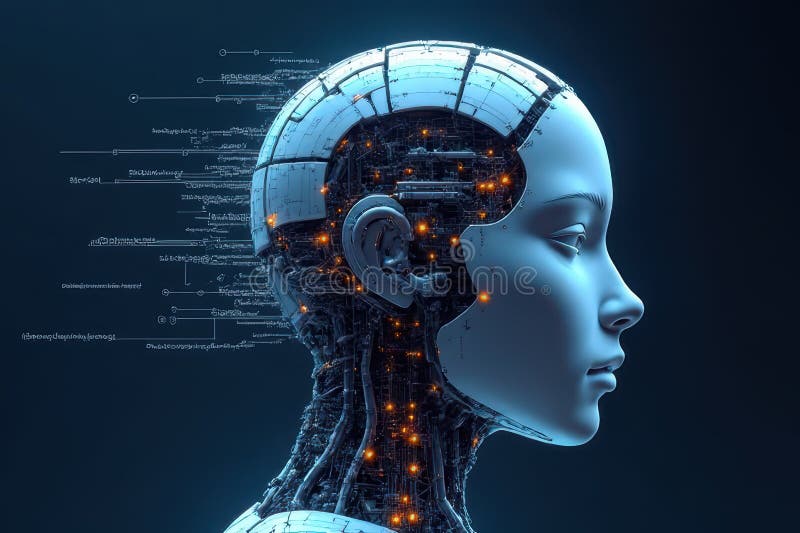 Neural Network System in Robotics Stock Illustration - Illustration of ...