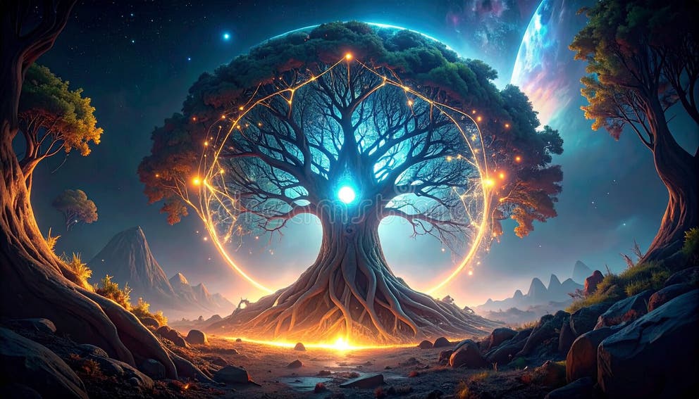 Neural Network Tree Roots. Artificial Intelligence Concept. Generated ...