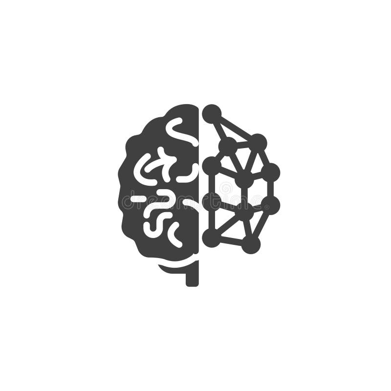 Neural network vector icon stock illustration. Illustration of neurons ...
