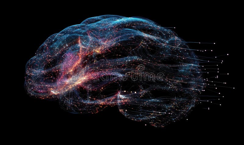124 Futuristic Digital Brain Structure Neural Network Connections Dark Background Stock Photos ...