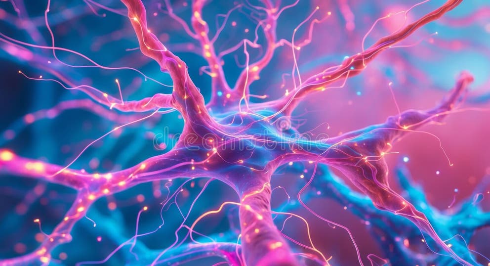 Neural Network Visualization. Abstract Depiction of Neuron Connections ...
