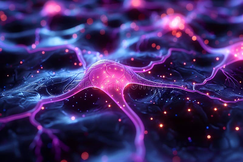 Neural Network Visualization Stock Illustration - Illustration of space ...