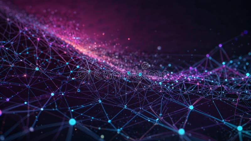 Neural Network Visualization in Space Stock Illustration - Illustration ...