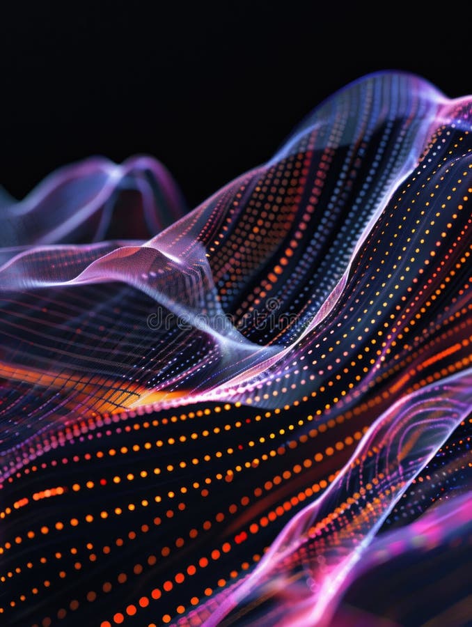 Neural Network Waves stock illustration. Illustration of visualization ...