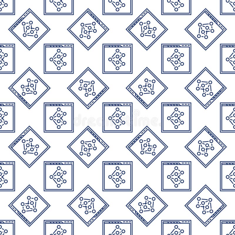Neural Network in Web Browser Vector Line Seamless Pattern Stock ...