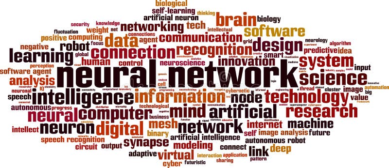 Neural network word cloud stock vector. Illustration of cloud - 168111825