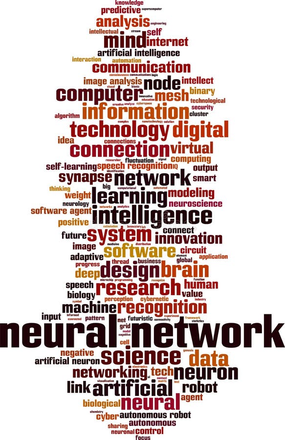 Neural network word cloud stock vector. Illustration of selflearning ...
