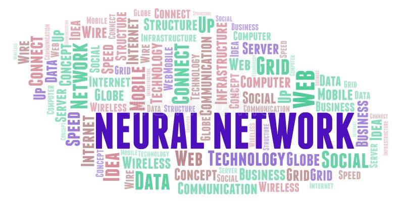 Neural Network word cloud. stock illustration. Illustration of concept ...