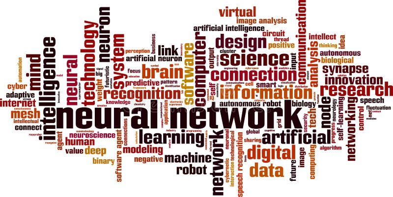 Neural network word cloud stock vector. Illustration of cloud - 168111825