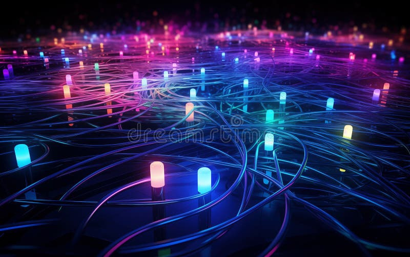Neural Networks, Abstract Light Background. Stock Photo - Image of ...