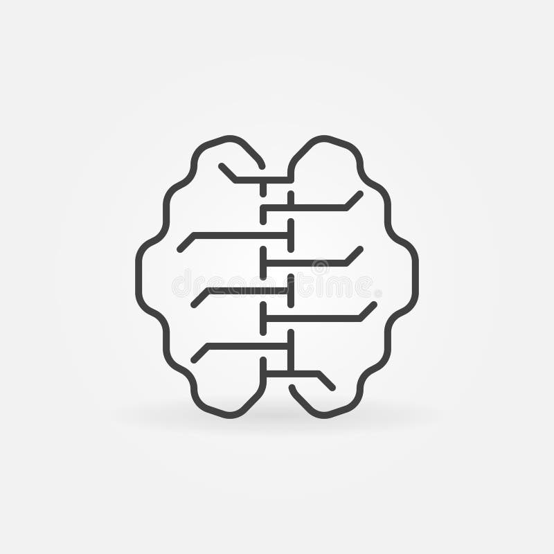 Neural Networks in Brain Vector Concept Outline Simple Icon Stock ...