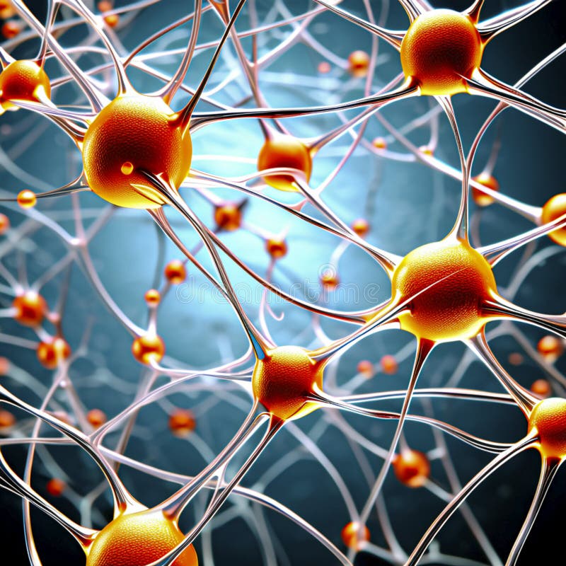 Neural Networks Connected by Threads. Concept of Brain Work, Future ...