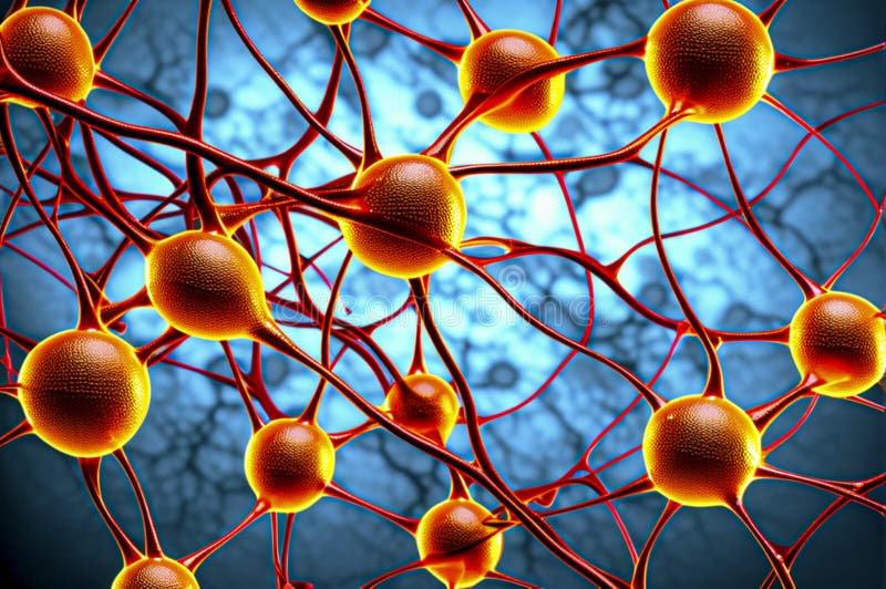 Neural Networks Connected by Threads. Concept of Brain Work, Future ...