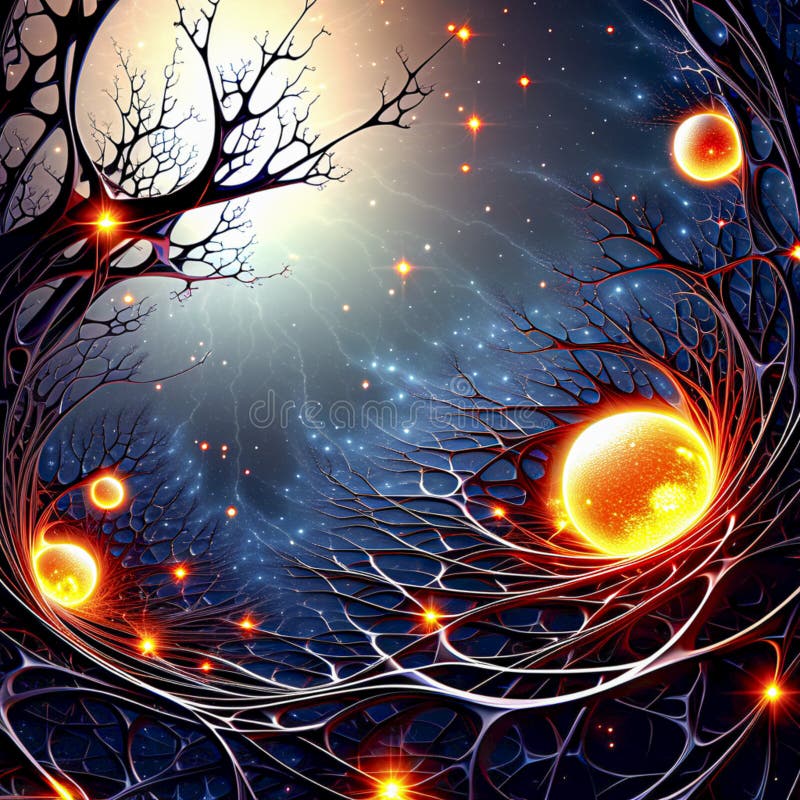 Neural Networks Connected by Threads. Concept of Brain Work, Future ...