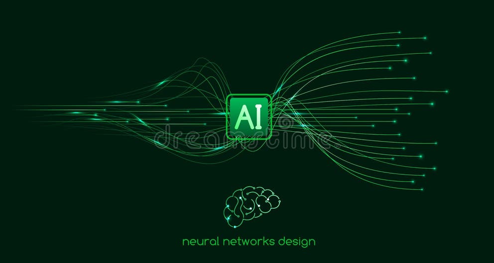 Neural Networks Design, Artificial Intelligence Concept, Vector ...
