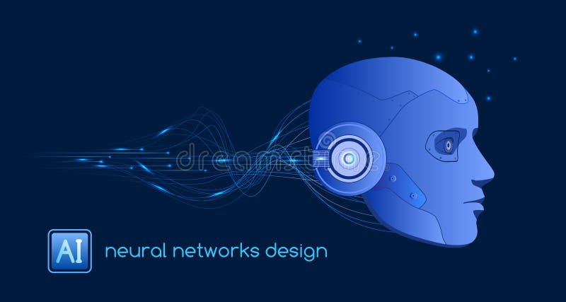 Neural Networks Design, Artificial Intelligence Concept, Vector ...