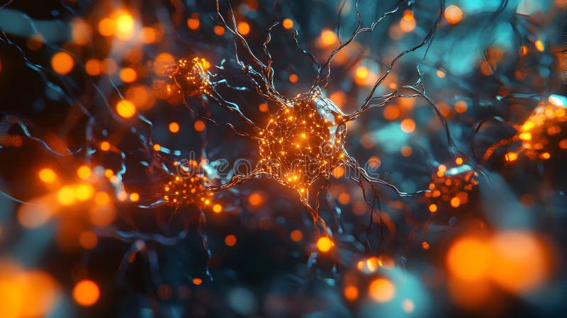 Neural Networks and Digital Connections Visualized in a Futuristic ...
