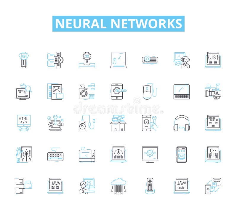 Neural Networks Linear Icons Set. Perceptron, Backpropagation, Deep ... Neural Networks Linear Icons Set. Perceptron, Backpropagation, Deep ...