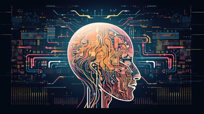 Neural Neuromorphic Computer Imagine Stock Illustration - Illustration ...