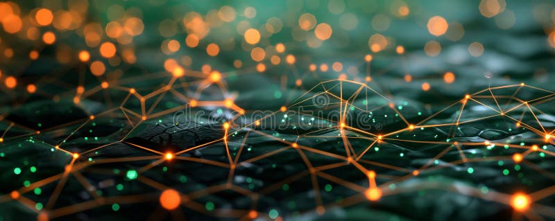 Neural Nexus: a Glowing Web of Interconnected Data Points Stock Image ...