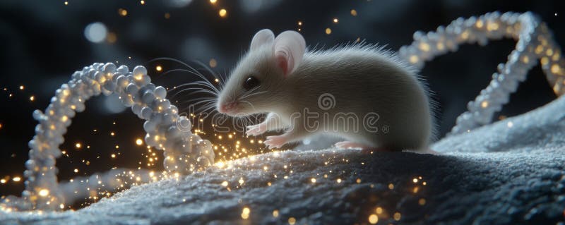 On a Neural Pathway Model, a Lab White Mouse Sits, Emphasizing Genetic ...