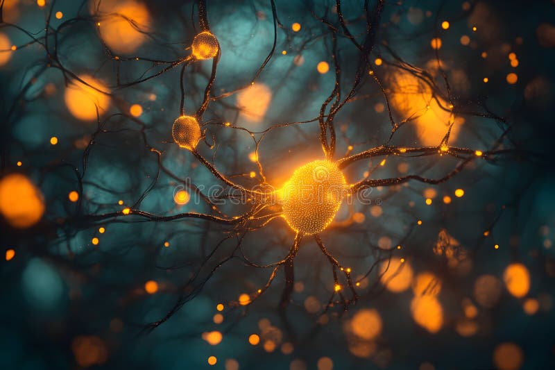 Neural Pathways Concept with Glowing Dendrites and Axons Showcasing ...