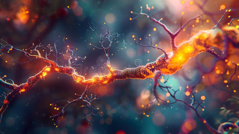 Neural Pathways with Myelin Damage Stock Illustration - Illustration of ...