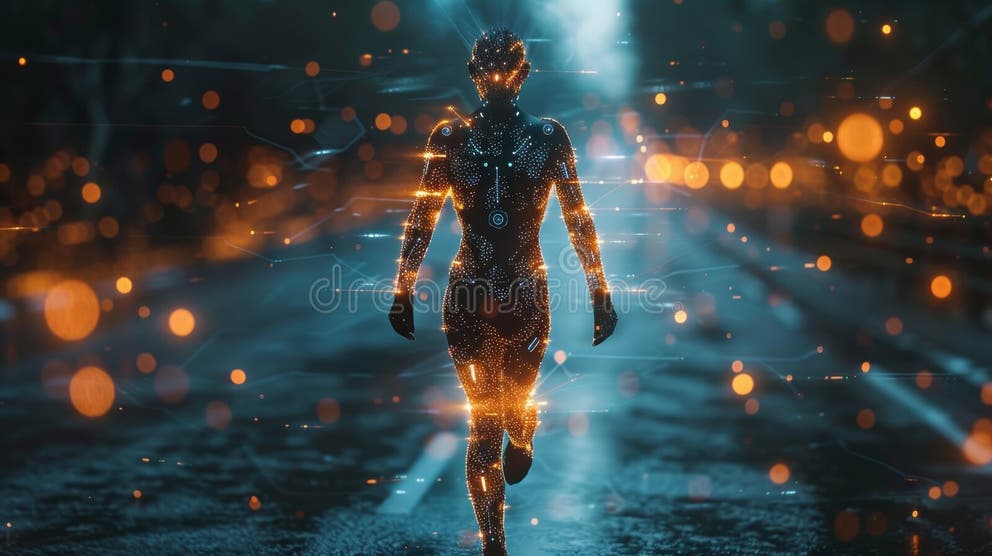 A Neural Person Visualizes Biohacking. Modern Biohacking Stock Image ...