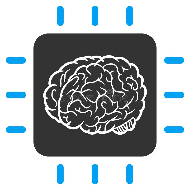 Neural Chip Composition Icon of Rugged Items Stock Illustration ...