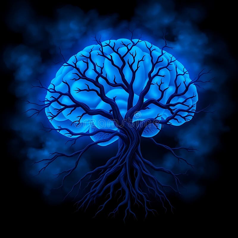 Neural Roots the Brain Tree Connection Stock Illustration ...