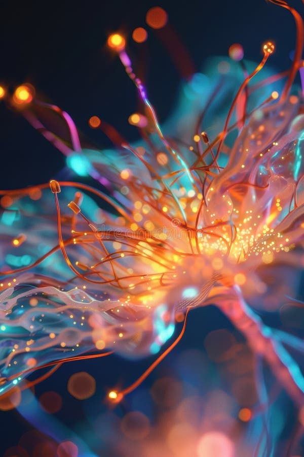 Neural Scanner Displaying Real-Time Emotional Responses in Vibrant Warm ...