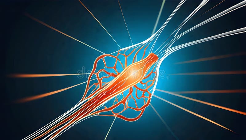 Neural Synapse Connection Visualized Stock Image - Image of nerve ...