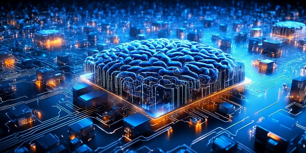 Neural Synthesis: AI As the Industry Cortex Stock Illustration ...