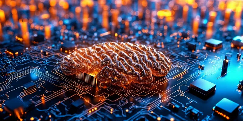 Neural Synthesis: AI As the Industry Cortex Stock Illustration ...