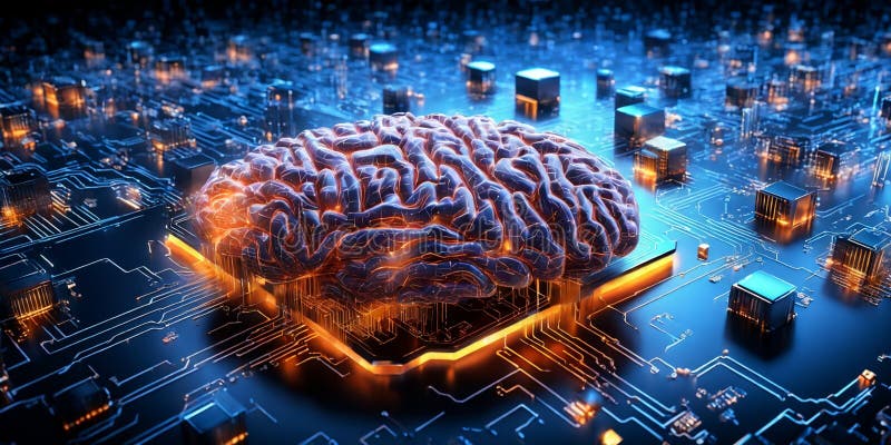 Neural Synthesis: AI As the Industry Cortex Stock Illustration ...